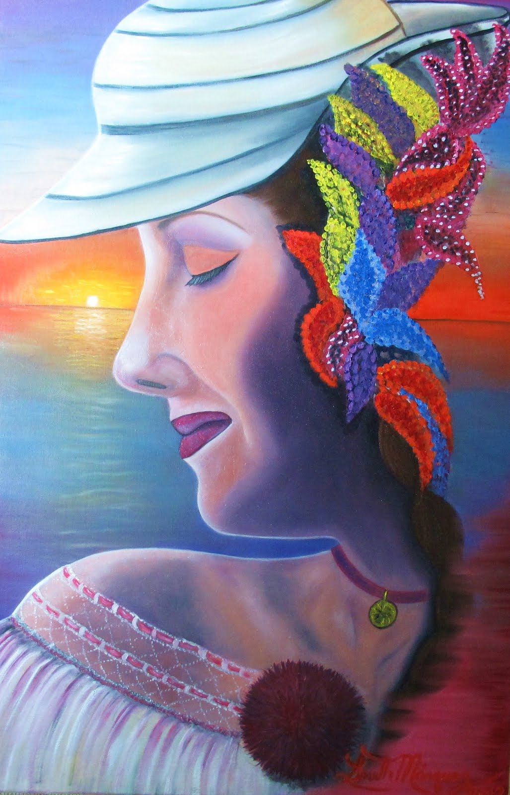 Lineth Márquez pintora panameña: Pollera montuna panameña pinturas de ...