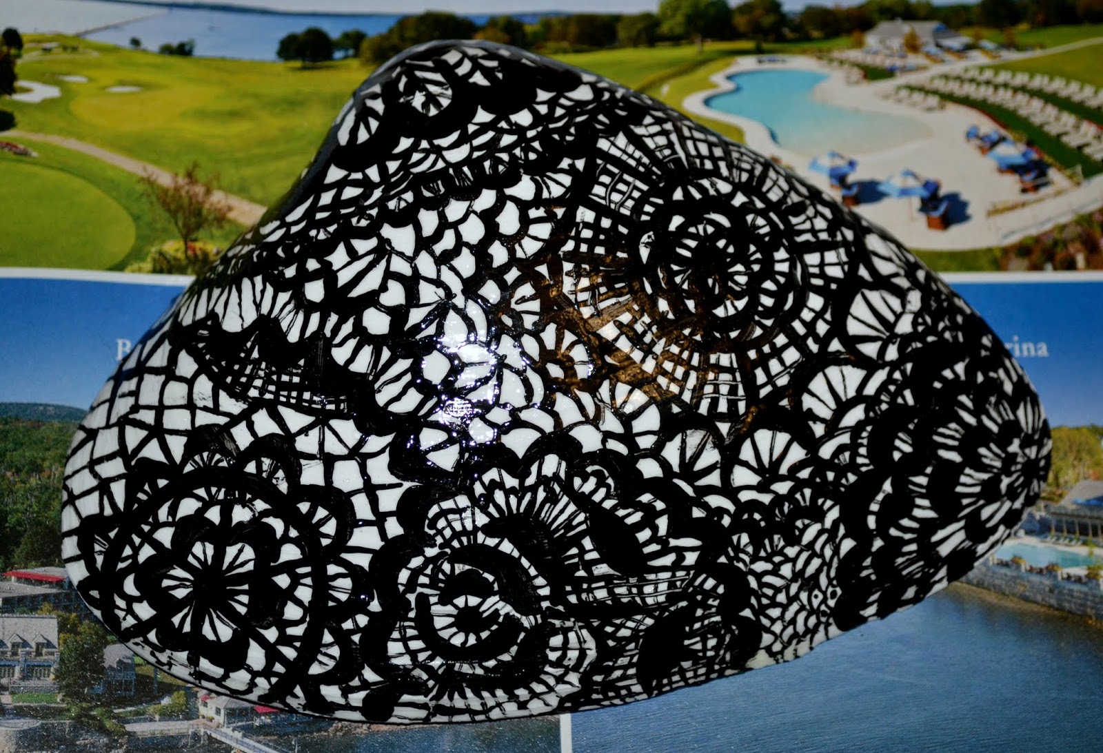 My Art Glass World: Shell in Hand-Painted Lace