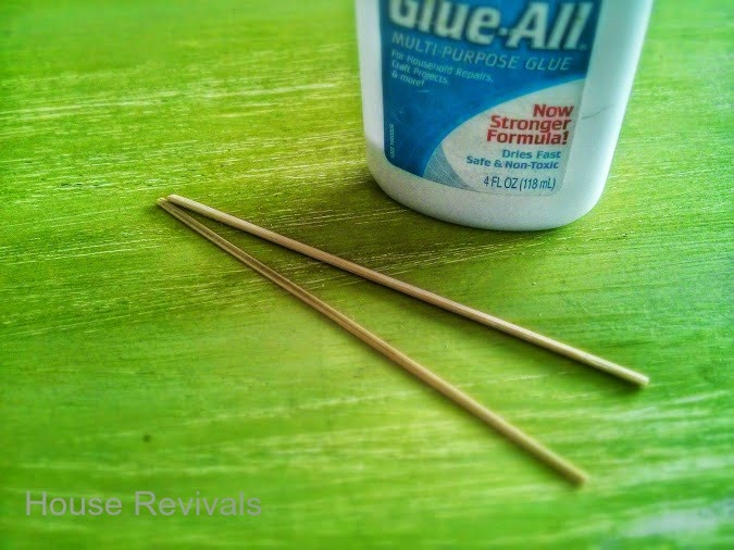 Next, you will want to glue the split skewer back together. Just a ...
