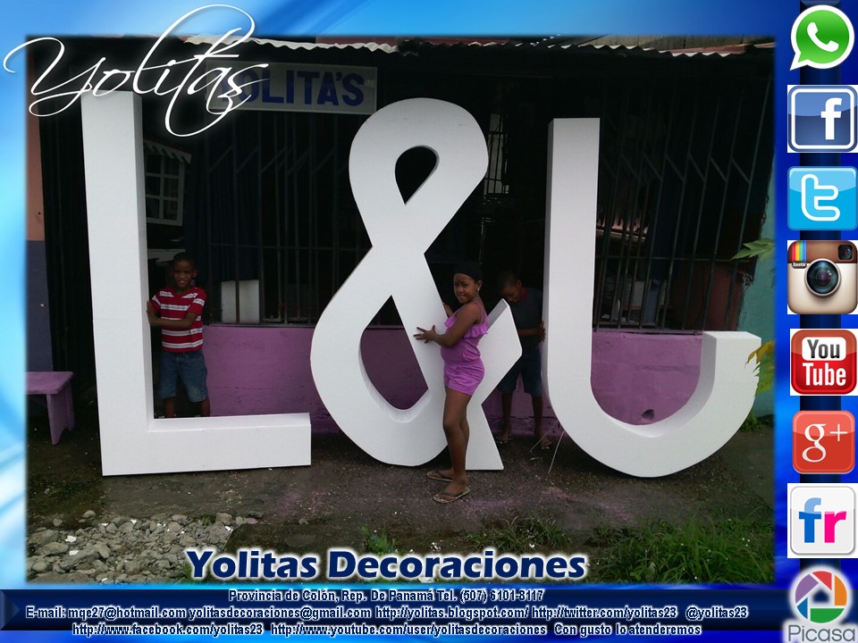 Yolitas Decoraciones: Letras en 3D para Decorar Provincia de Colón