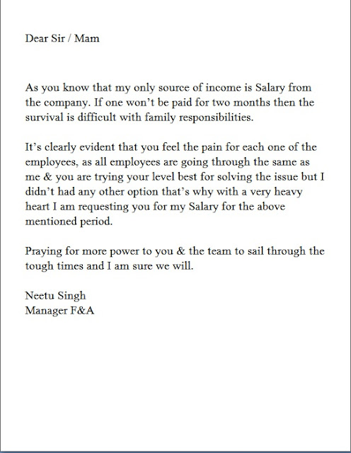 Request Letter for Delayed Salary Payment