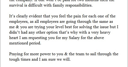 Request Letter for Delayed Salary Payment