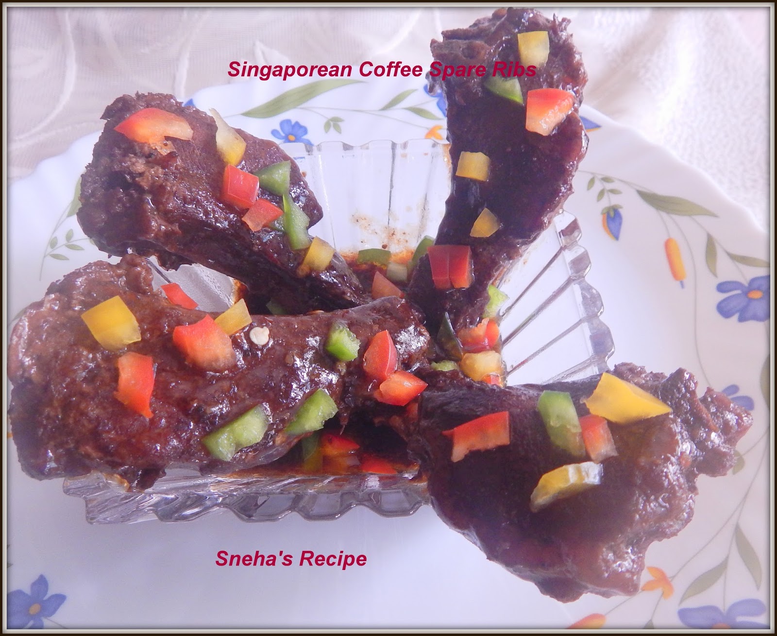 Singaporean Coffee Spare Ribs # FoodieExtravaganza - Sneha's Recipe