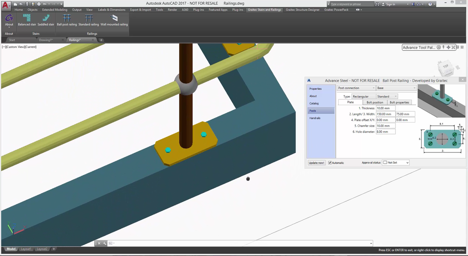 Revit Add-Ons: Railing Designer for Advance Steel