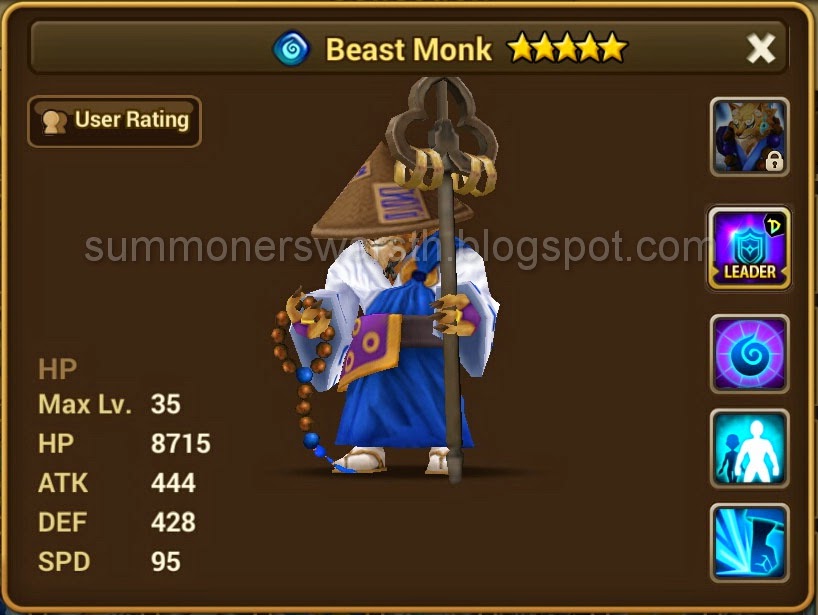Beast Monk (Water) | Summoners War