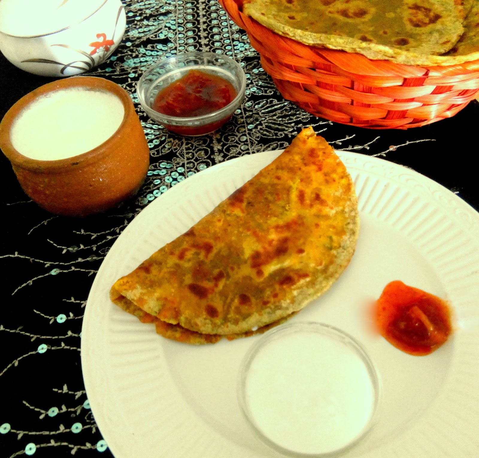 Annapurna: Mint and Paneer stuffed Paratha / Paneer aur Pudine ka ...