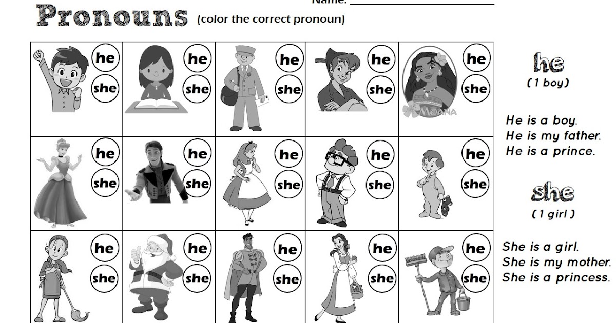 Enjoy Teaching English: PRONOUNS (he, she, it, they)