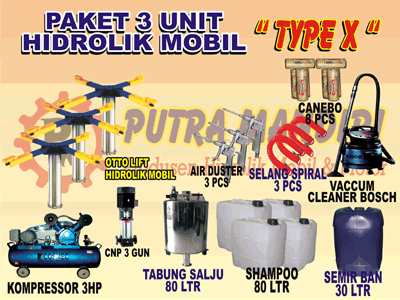PAKET HIDROLIK MOBIL TYPE-X (3 UNIT)STEAM MOBIL TERLENGKAP: PAKET ...