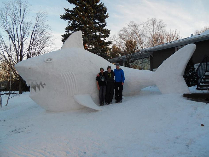 These Snow Sculptures Have Taken Winter To The MAX… The Shark Is ...