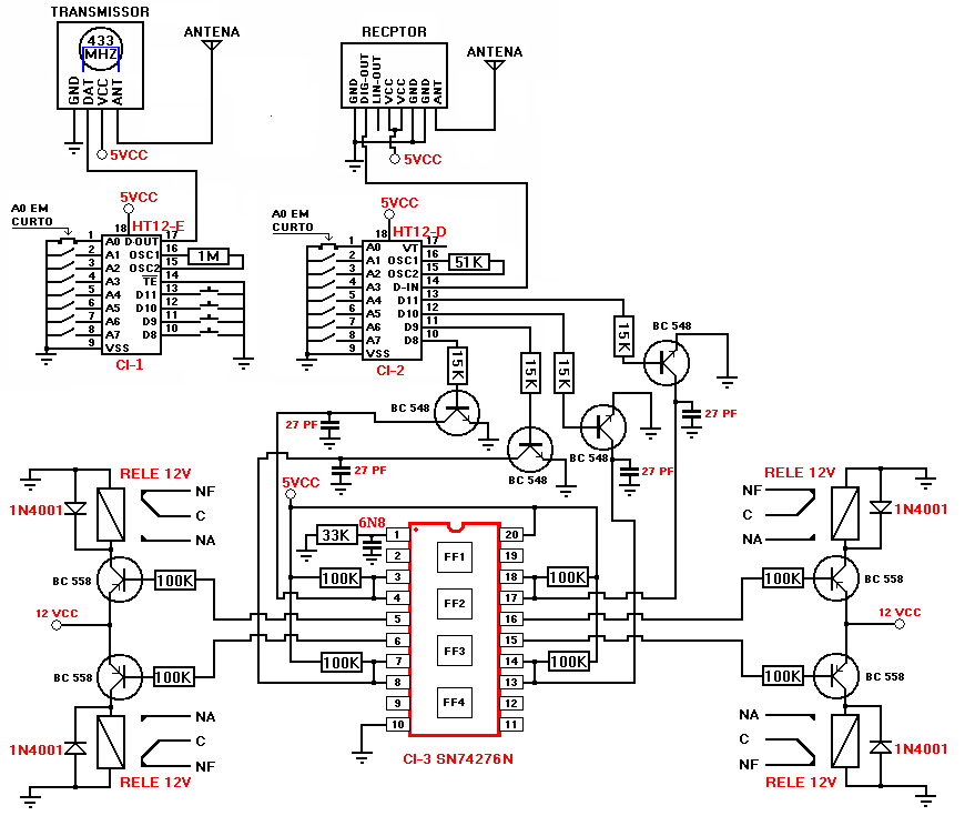 blog eletronico: Transmissor e Receptor HT12E