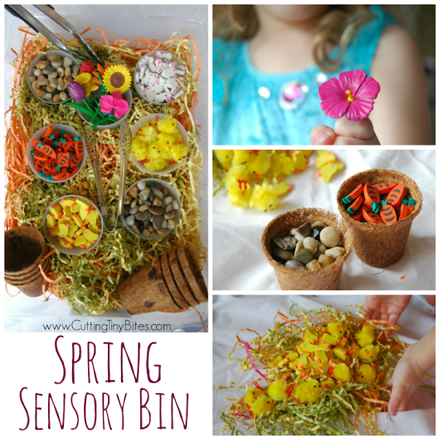 Spring Sensory Bin | What Can We Do With Paper And Glue