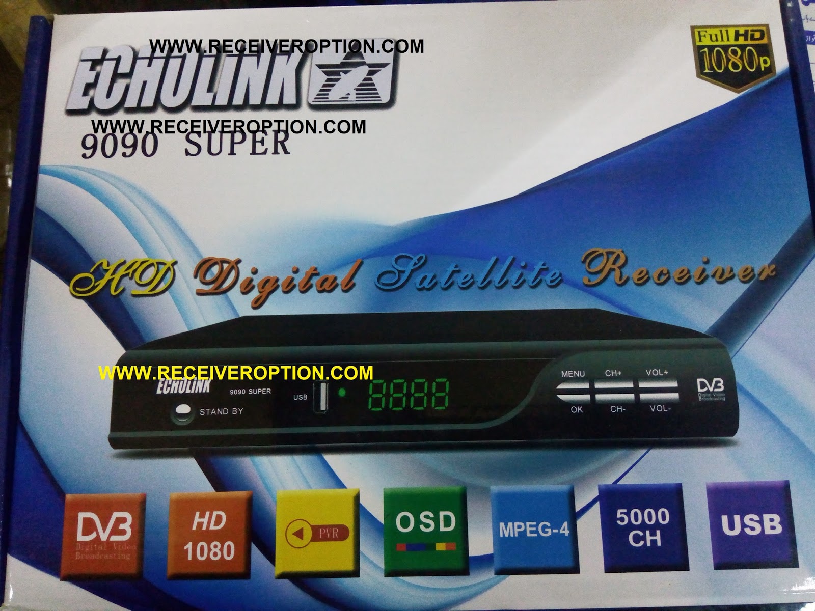 ECHOLINK 9090 SUPER HD RECEIVER BISS KEY OPTION - How To Enter Biss key Power vu key And Cline ...