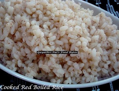 Gayathri Pai's Food Bytes: Cooking Red Boiled Ukda Rice And Pejja.