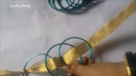 How to make glass bangle garland | Kolam by Sudha Balaji