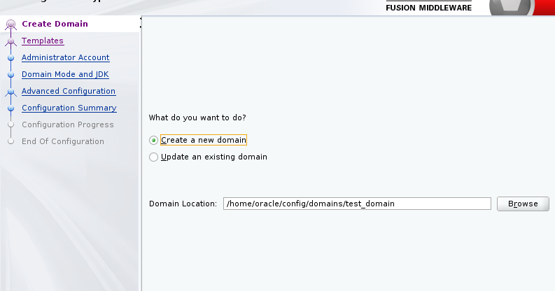 Creating Weblogic Domain For Fusion Middleware Oraclenext Solution To Your Oracle Problems