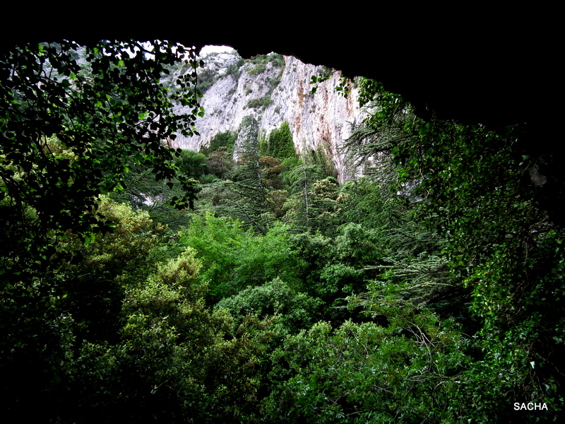 Un jour....Une photo !: Combe Vidauque : grotte tunnel , roche percée ...