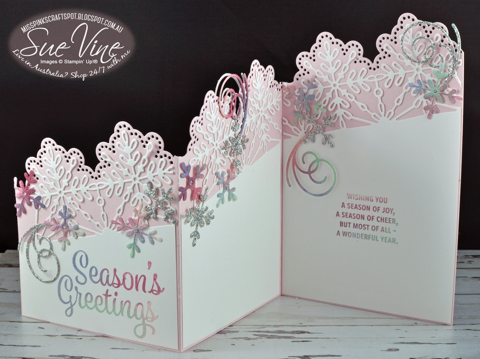Snowflake Sentiments z-Fold card | Video Tutorial
