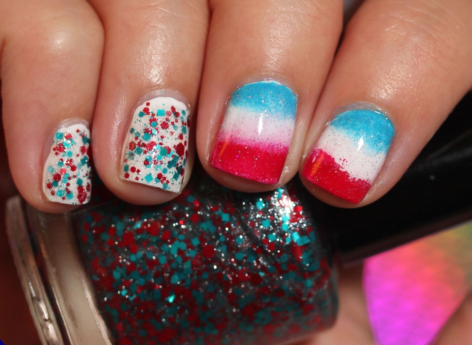 Rocket Popsicle Nail Art featuring HARE Polish Married to the Monarchy ...