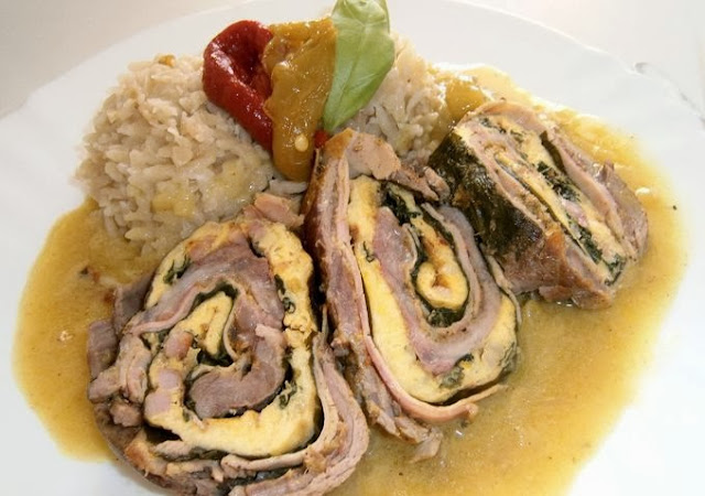 motýlia :) vareška: Bravčová roláda plnená šunkou a špenátovou omeletou