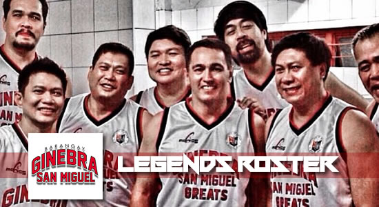 ROSTER LIST: Ginebra official Legends Lineup vs Purefoods