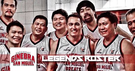 ROSTER LIST: Ginebra official Legends Lineup vs Purefoods - LISTPH