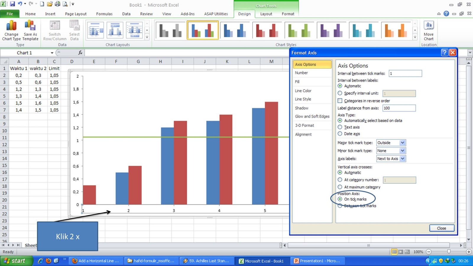 MENAMBAH GARIS HORISONTAL PADA GRAFIK BATANG EXCEL ~ BERBAGI ITU INDAH