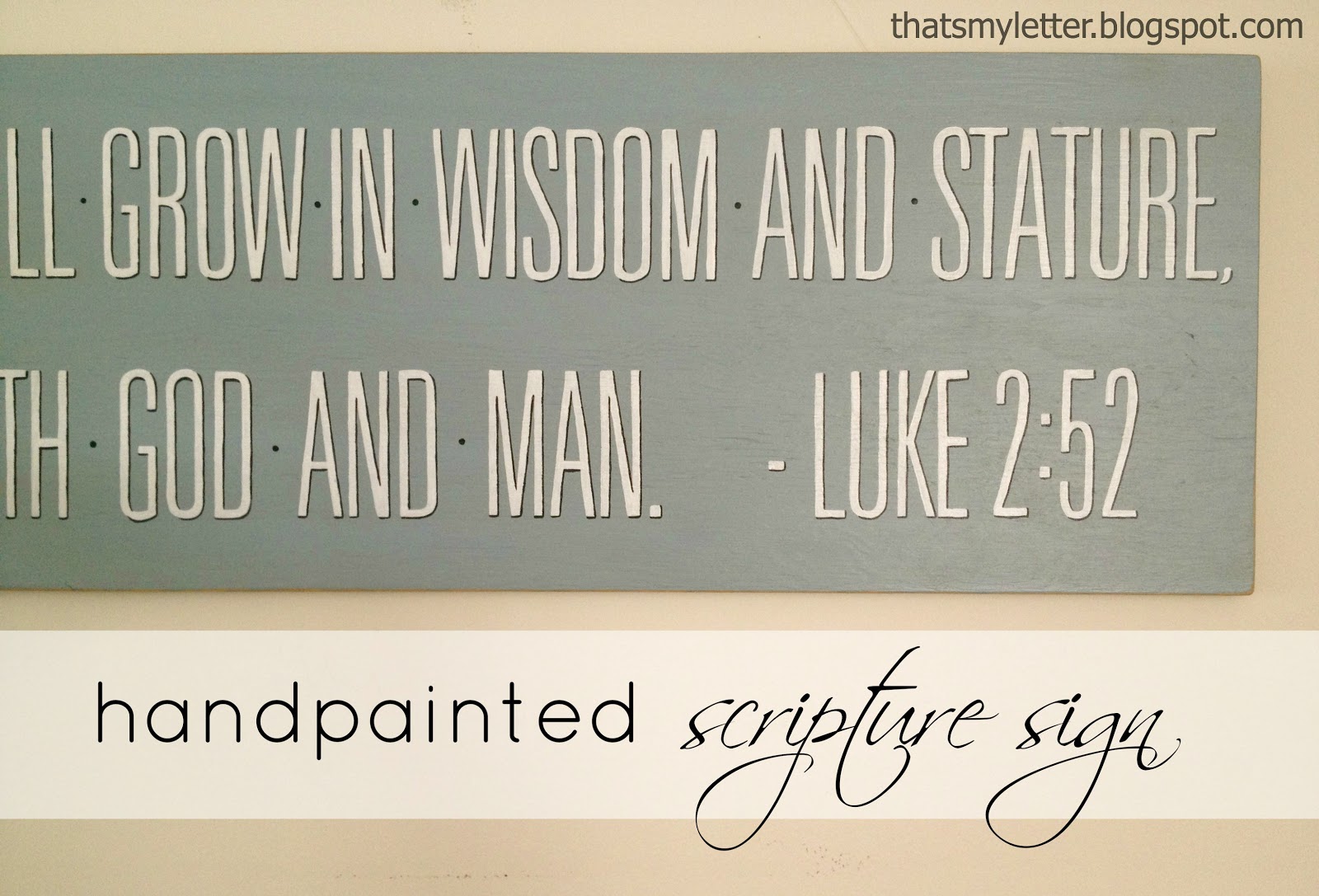 "S" is for Scripture Sign (and a winner) - Jaime Costiglio