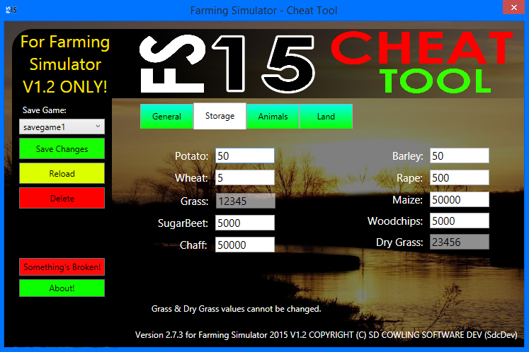 Farmmod.com: Программа CHEAT TOOL FOR FS2015 V1.2