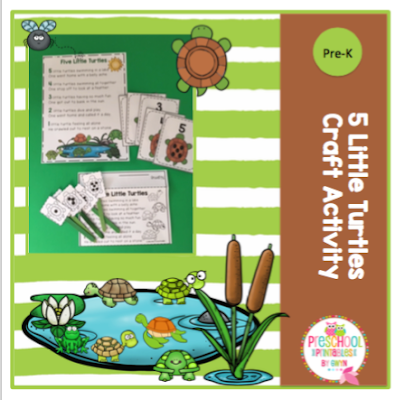 5 Little Turtles Craft Activity (for school and home) ~ Preschool ...
