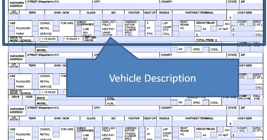 Simply-Easier-ACORD-Forms: ACORD 127 Vehicle Description Section