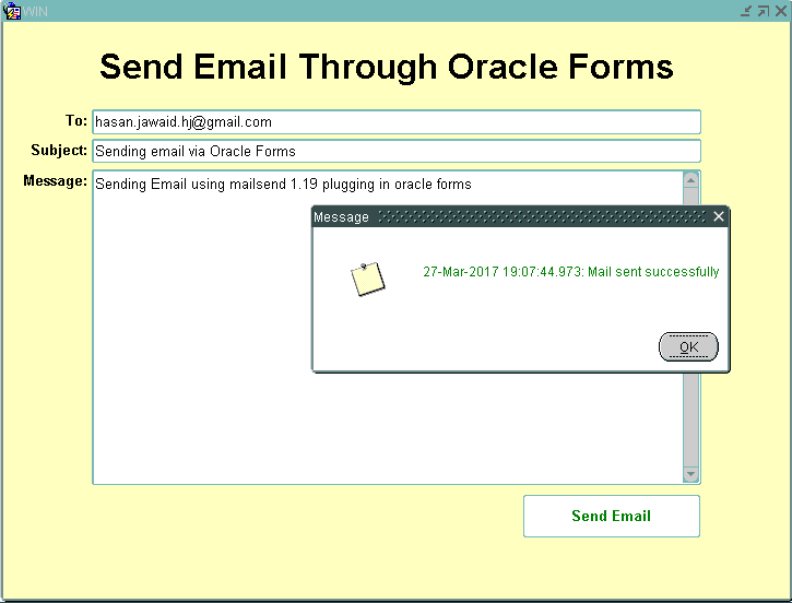 Hasan Jawaid Send Email Via Oracle Forms