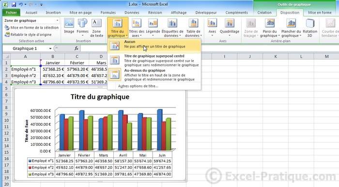 Excel Milev: Insertion de Graphiques