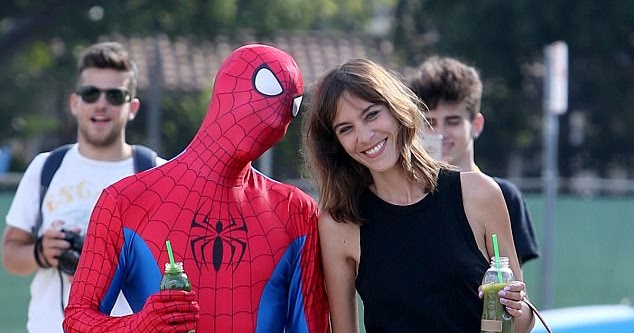 Alexa Chung seen on the street of Beverly Hills with Spider-Man - FOW ...