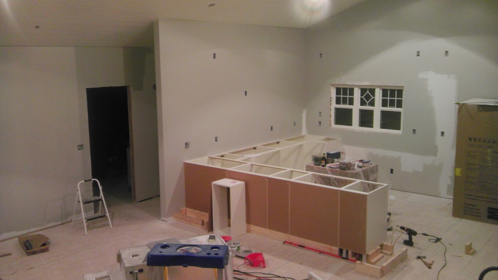 Once Upon an Acre: Installing the kitchen base cabinets