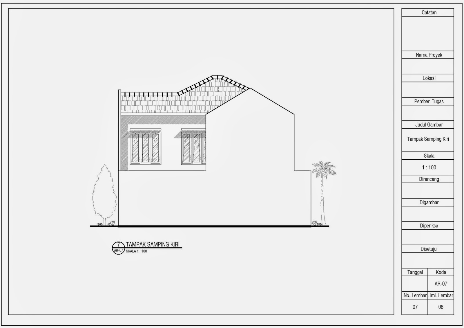 Jasa Gambar Kerja 2D dan 3D: Contoh Gambar Kerja Denah Tampak Potongan