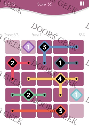 Logic Traces 5x5 Level 12 ~ Doors Geek