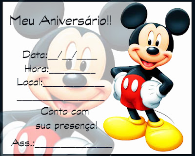 Convite Colorido do Mickey - Aniversário Infantil « Aniversário de Criança