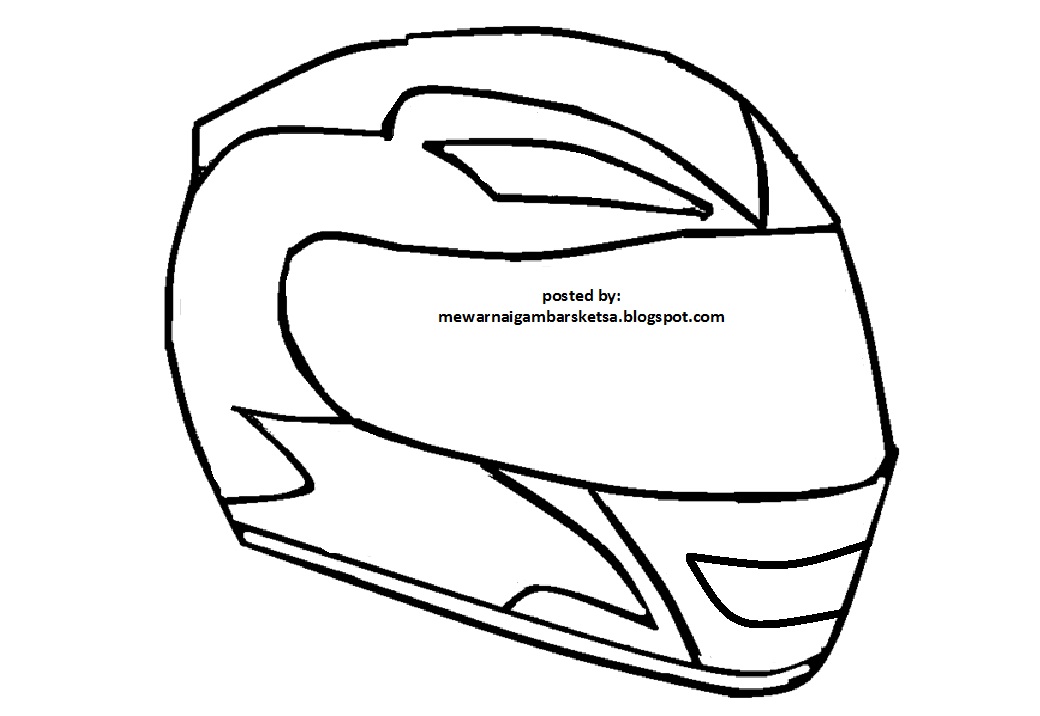 Mewarnai Gambar: Mewarnai Gambar Sketsa Helm 3