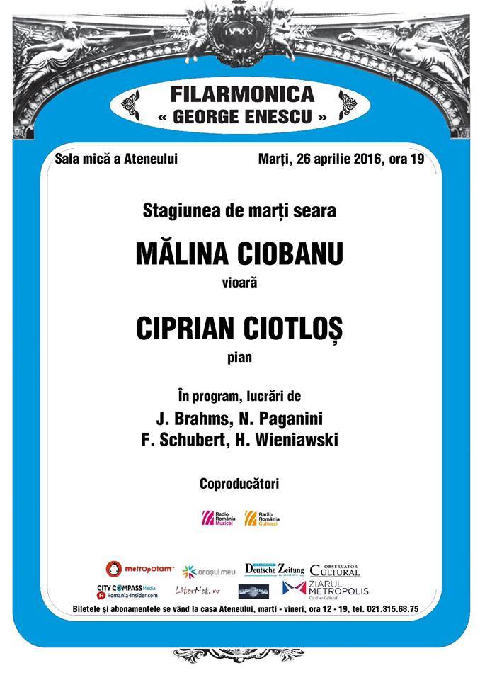 Concerte la Ateneul Roman in saptamana 25 - 30 aprilie ~ Small Wonders