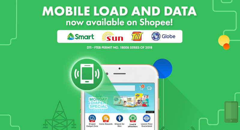 Shopee now offers mobile load, data! Enjoy up to 11 percent off!