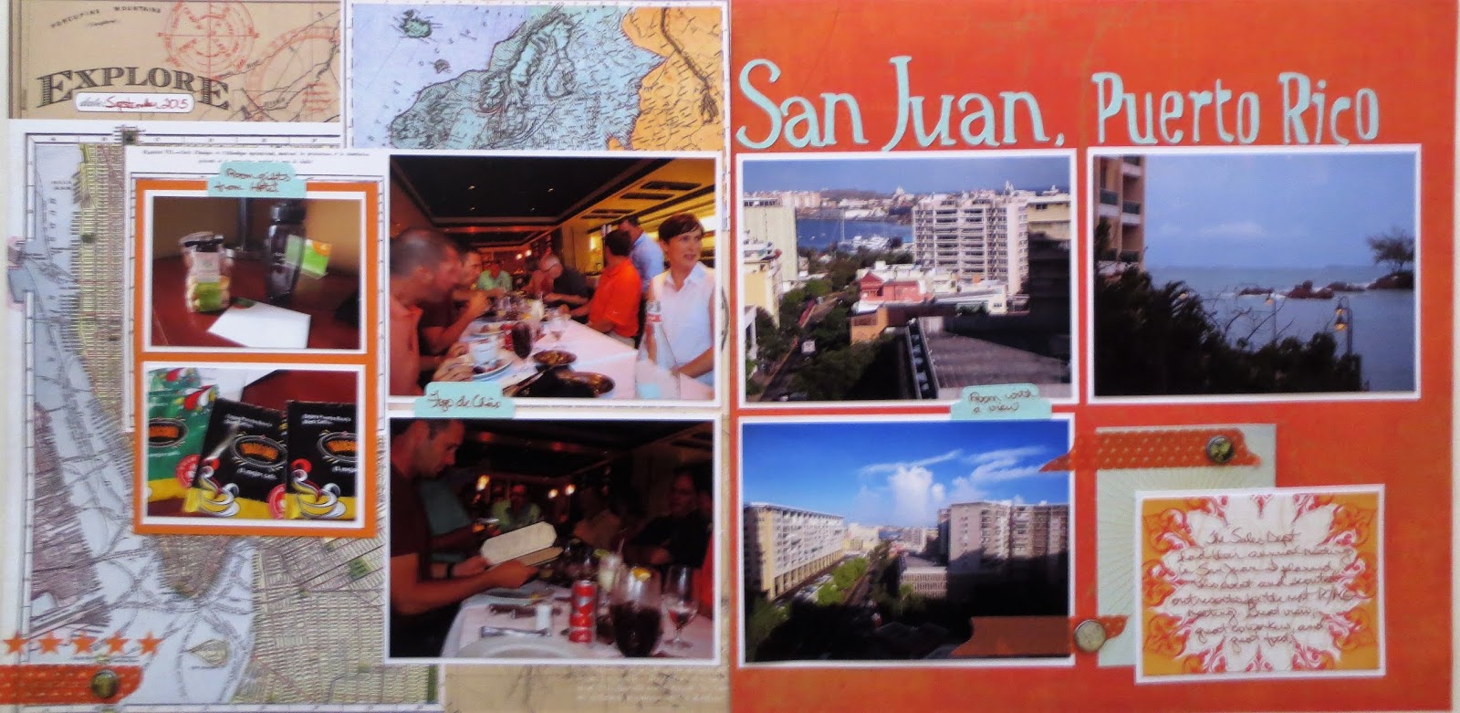 Random Memories: Two Page Scrapbook Layout - "San Juan, Puerto Rico"