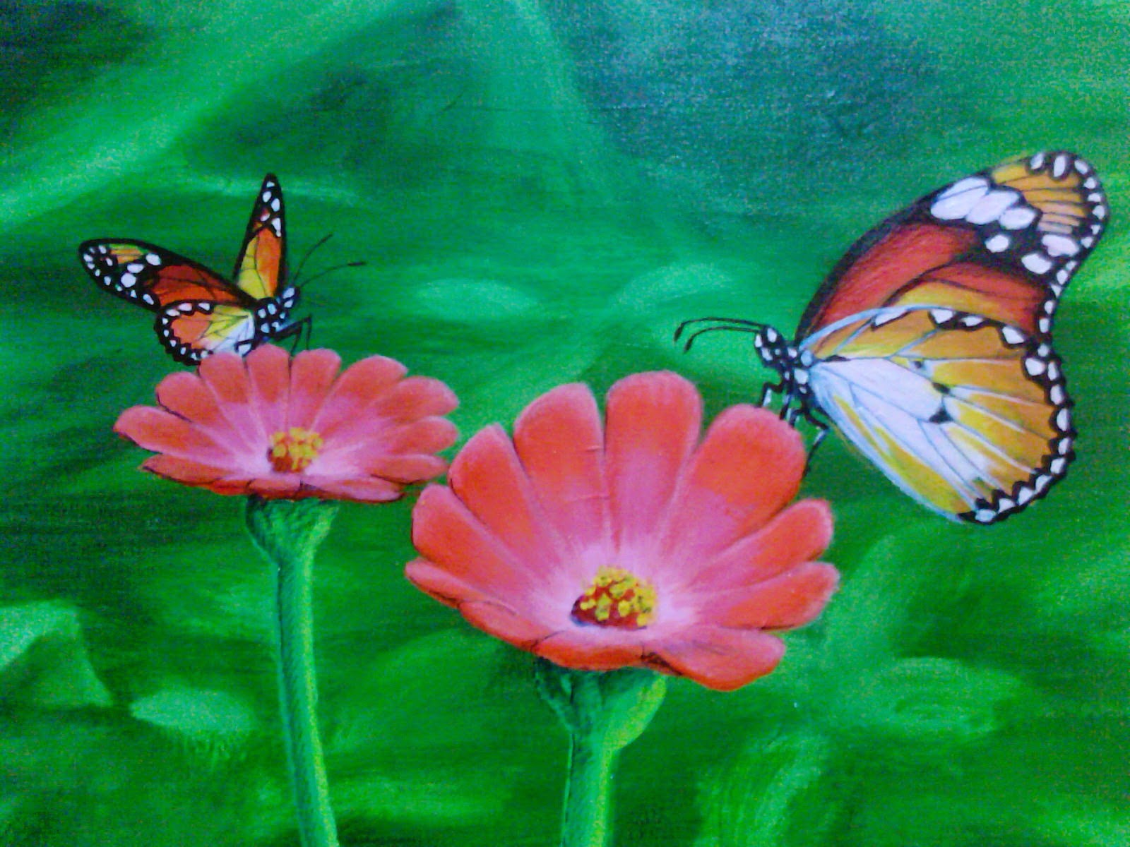 Coretan Malam: Lukisan : Bunga Kertas dan Kupu-Kupu