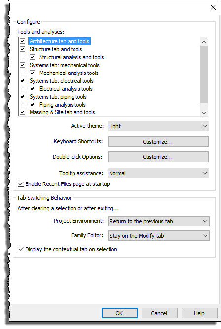 BIM Chapters: Revit 2018.1 Options Dialog Changes