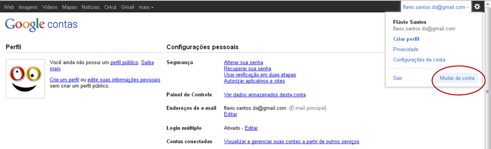 Tecla Ti: Logar com Várias Contas Google