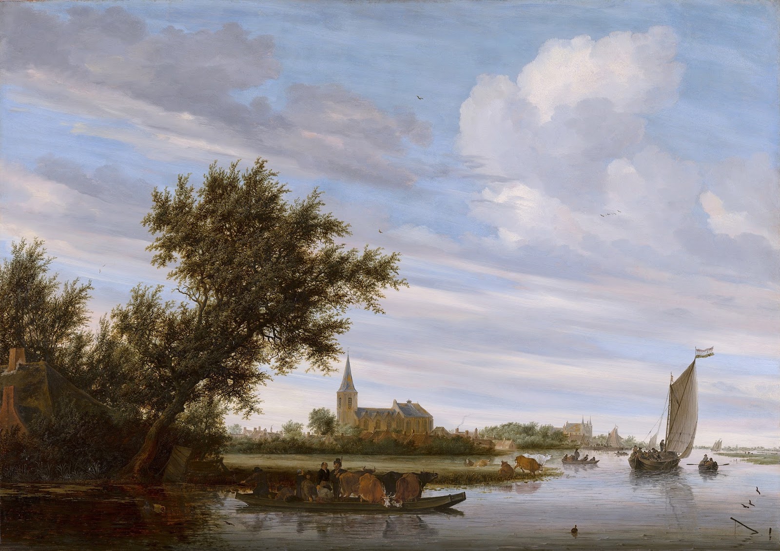 Enjoy some Damn Fine Art : Salomon van Ruysdael. River View with Church ...