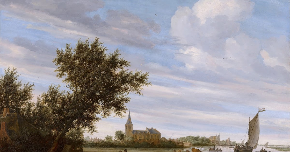 Enjoy some Damn Fine Art : Salomon van Ruysdael. River View with Church and Ferry ...