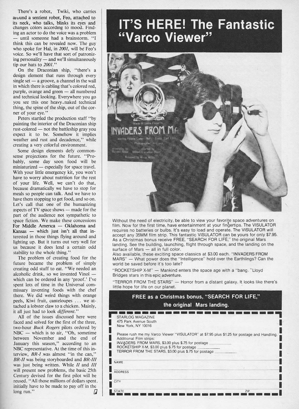 STARLOGGED - GEEK MEDIA AGAIN: 1979: LESLIE STEVENS DISCUSSES BUCK ...