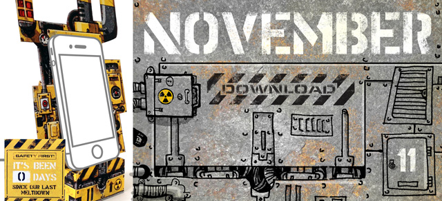 2012 November Calendar of the Month Papercraft iPhone Dock | Papercraft ...