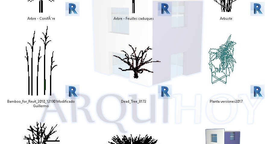 Familia Plantas lineas 3D / Family Plants 3D Lines (RFA) | ArquiHoy-Revit
