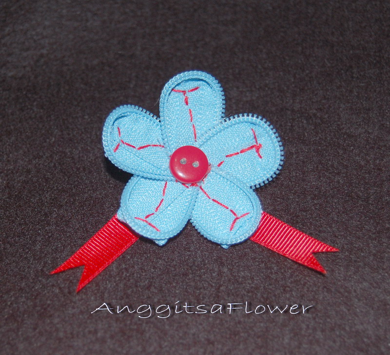 AnggitsaFlower Handmade: Bros Zipper Bunga Pita (Zipper Flower Brooch ...